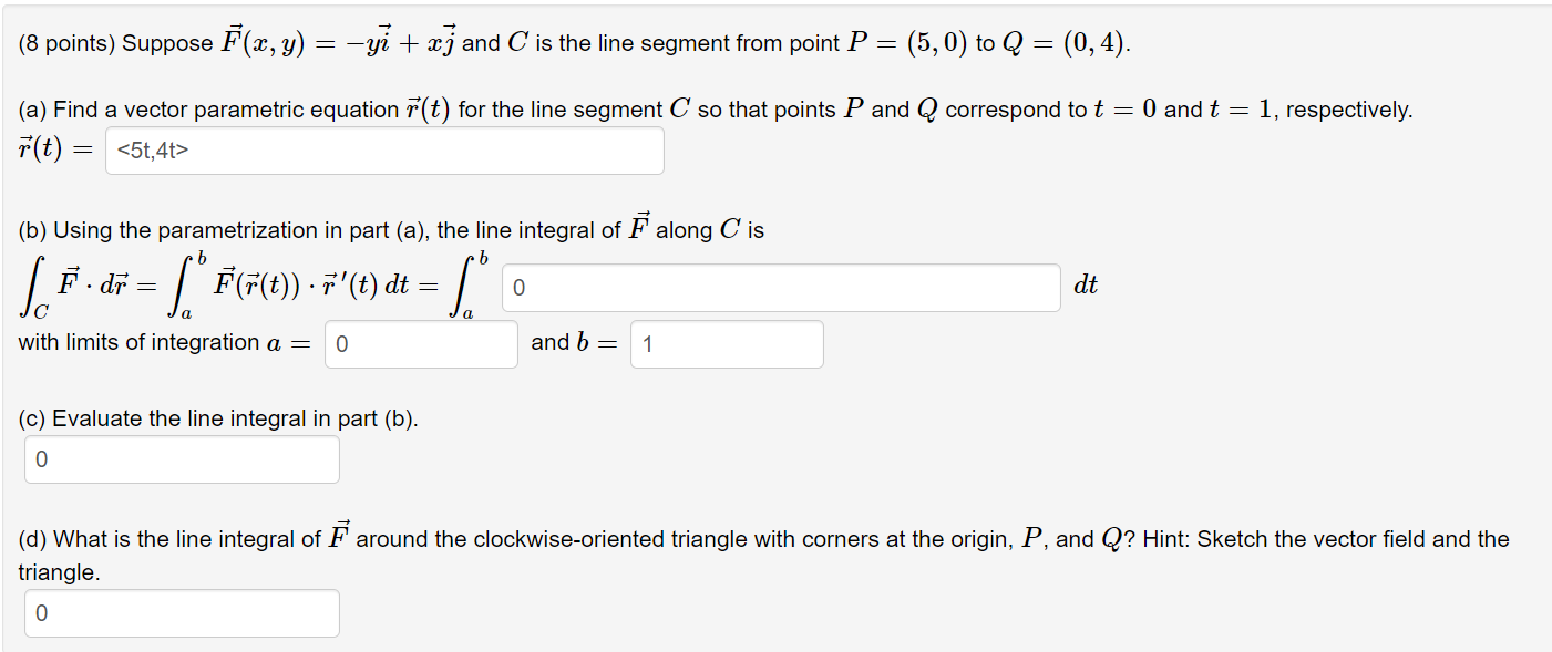 Solved (8 ﻿points) ﻿Suppose vec(F)(x,y)=-yvec(i)+xvec(j) | Chegg.com