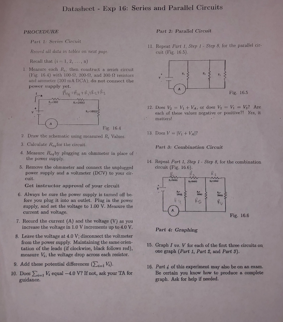 Series And Parallel Circuit Experiment Procedure Circuit Diagram