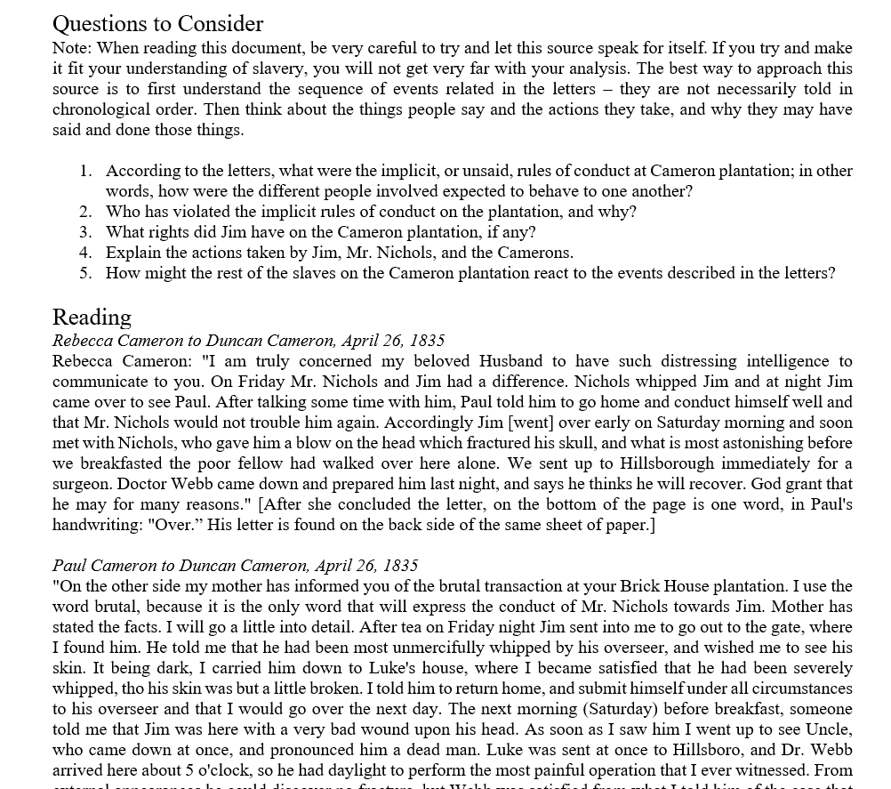 Solved Questions to Consider Note: When reading this | Chegg.com