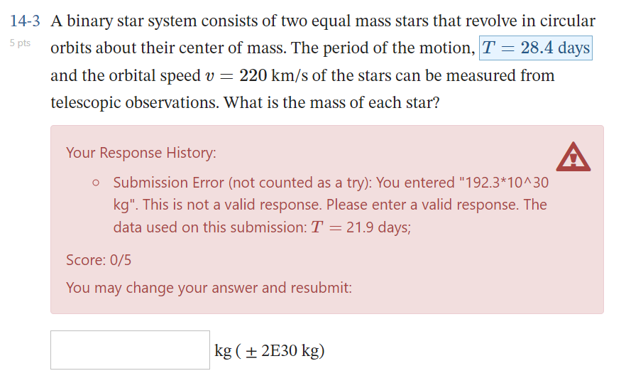Solved 3 A binary star system consists of two equal mass | Chegg.com