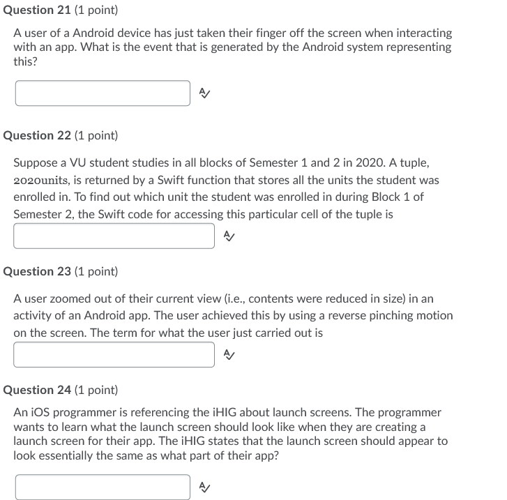 Solved Question 21 (1 point) A user of a Android device has | Chegg.com