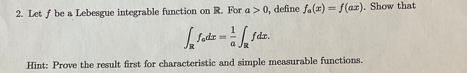 Solved Let f be a Lebesgue integrable function on R. For | Chegg.com