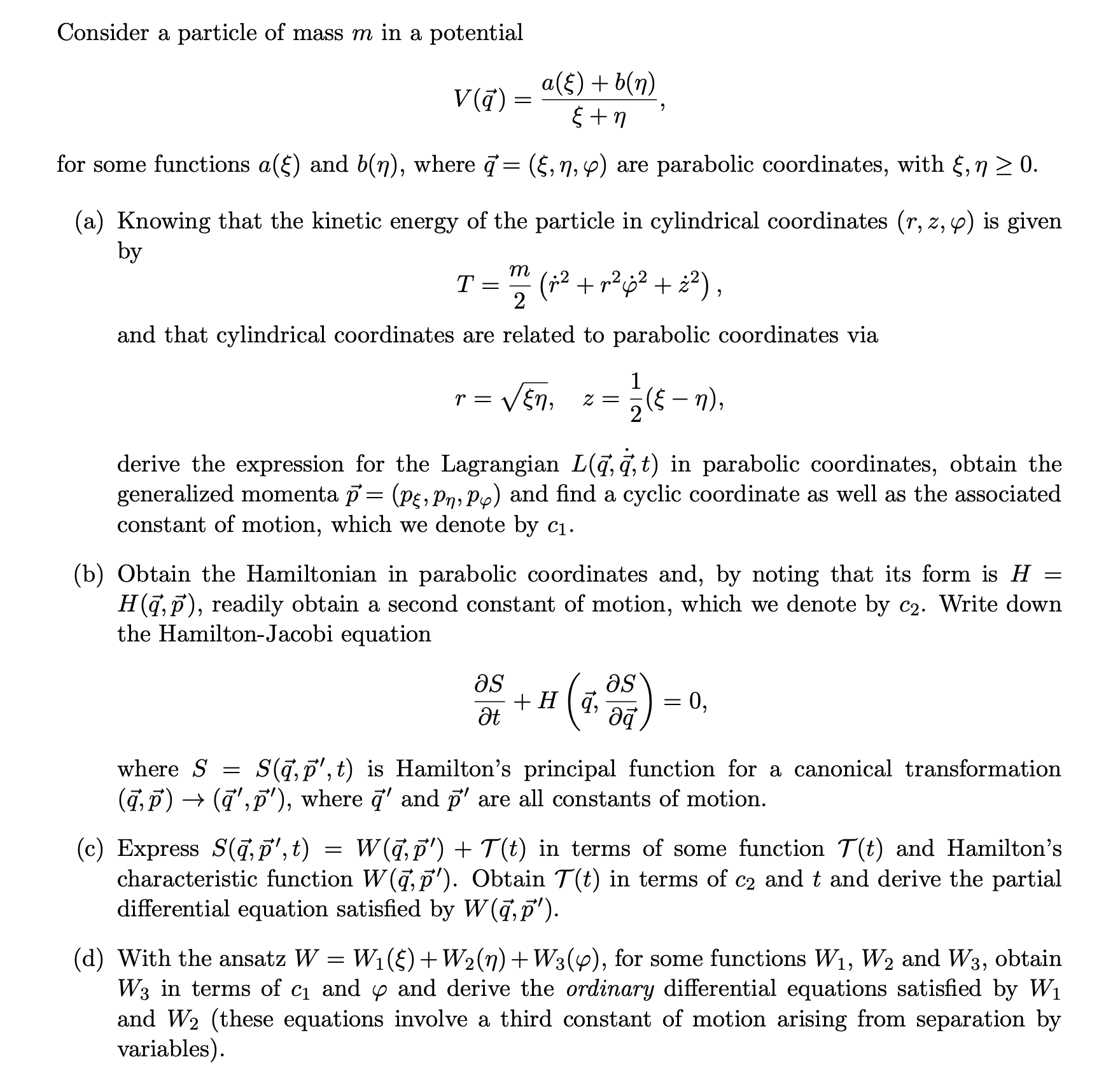 Solved Consider a particle of ﻿mass m in ﻿a | Chegg.com