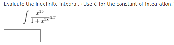 Solved Evaluate the indefinite integral. (Use C for the | Chegg.com