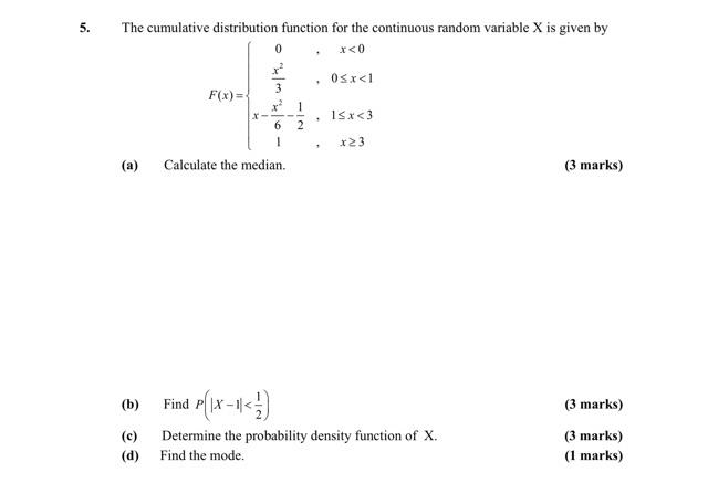 Solved 5. . . 3 The cumulative distribution function for the | Chegg.com