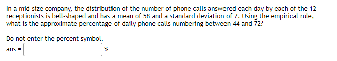 Solved In a mid-size company, the distribution of the number | Chegg.com