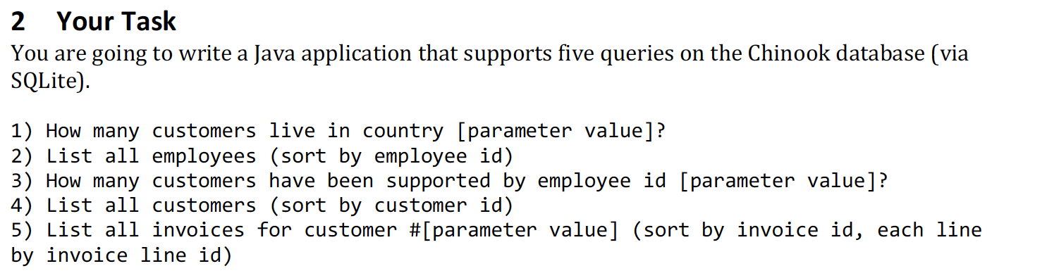 Sql Using Chinook Database In Java I Could Some Help 