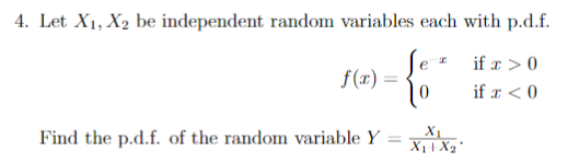 Solved 4. Let X1, X2 be independent random variables each | Chegg.com