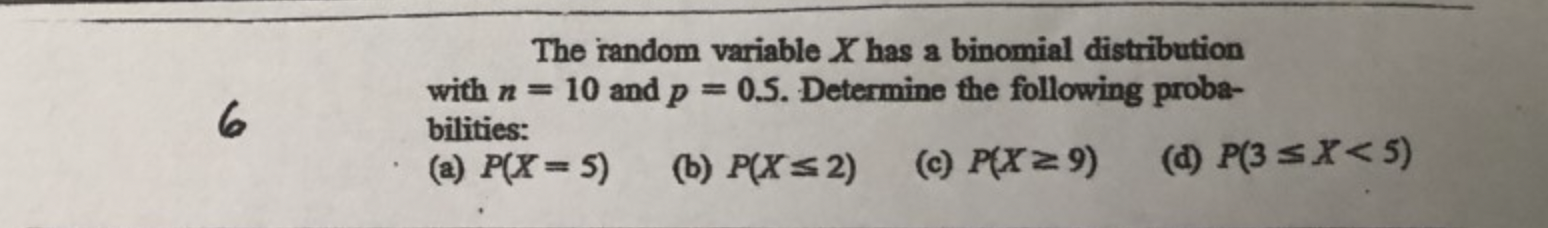 Solved The random variable X has a binomial distribution | Chegg.com
