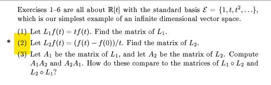 Solved Exercises 1-6 are all about R[t] with the standard | Chegg.com