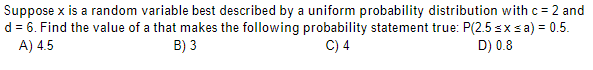 Solved Suppose x is a random variable best described by a | Chegg.com