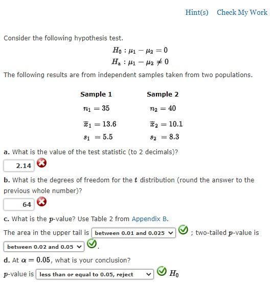 Solved Hint(s) Check My Work Consider the following | Chegg.com