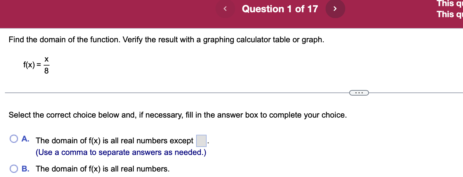 Solved Find the domain of the function. Verify the result | Chegg.com