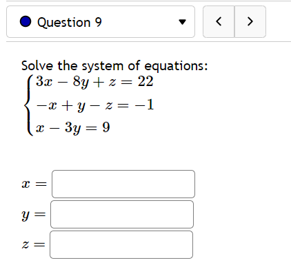 Solved Solve the system of equations: | Chegg.com