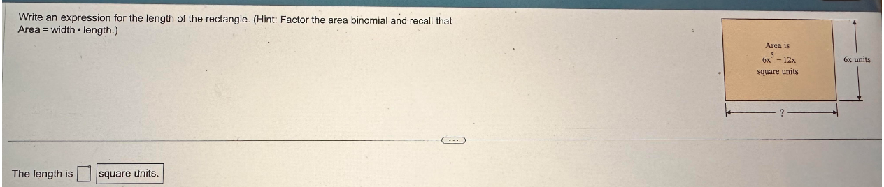 Solved Write an expression for the length of the rectangle. | Chegg.com