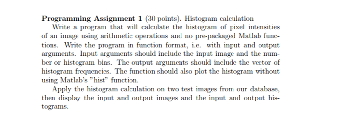 Programming Assignment 1 (30 points). Histogram | Chegg.com