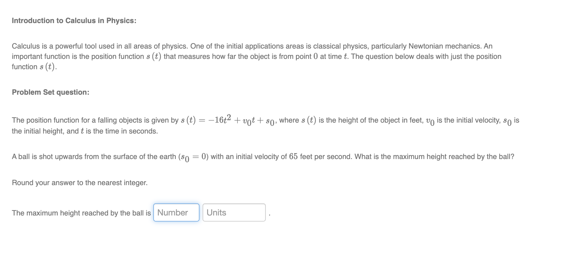 Solved Introduction to Calculus in Physics: Calculus is a | Chegg.com