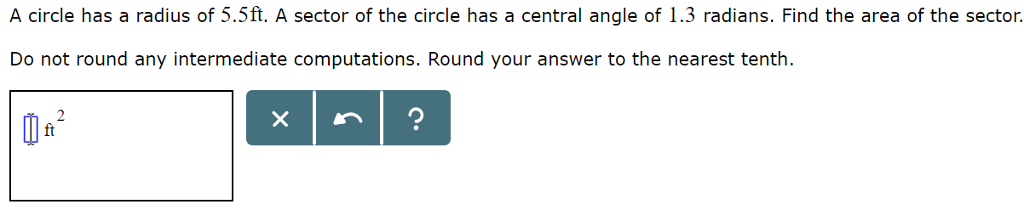 Solved A circle has a radius of 5.5ft. A sector of the | Chegg.com