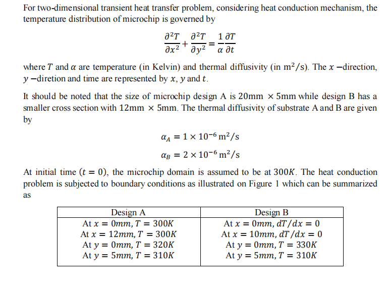 Stimulate the transient heat transfer problem using | Chegg.com