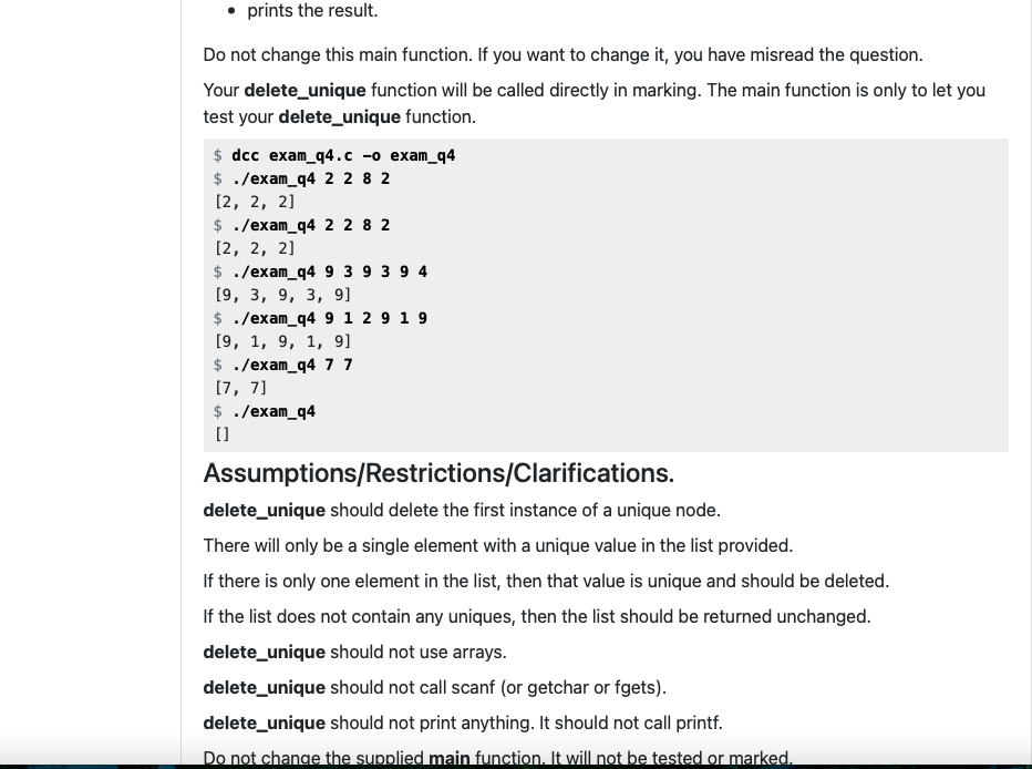 Solved You have been given the file exam_q4.c containing the | Chegg.com