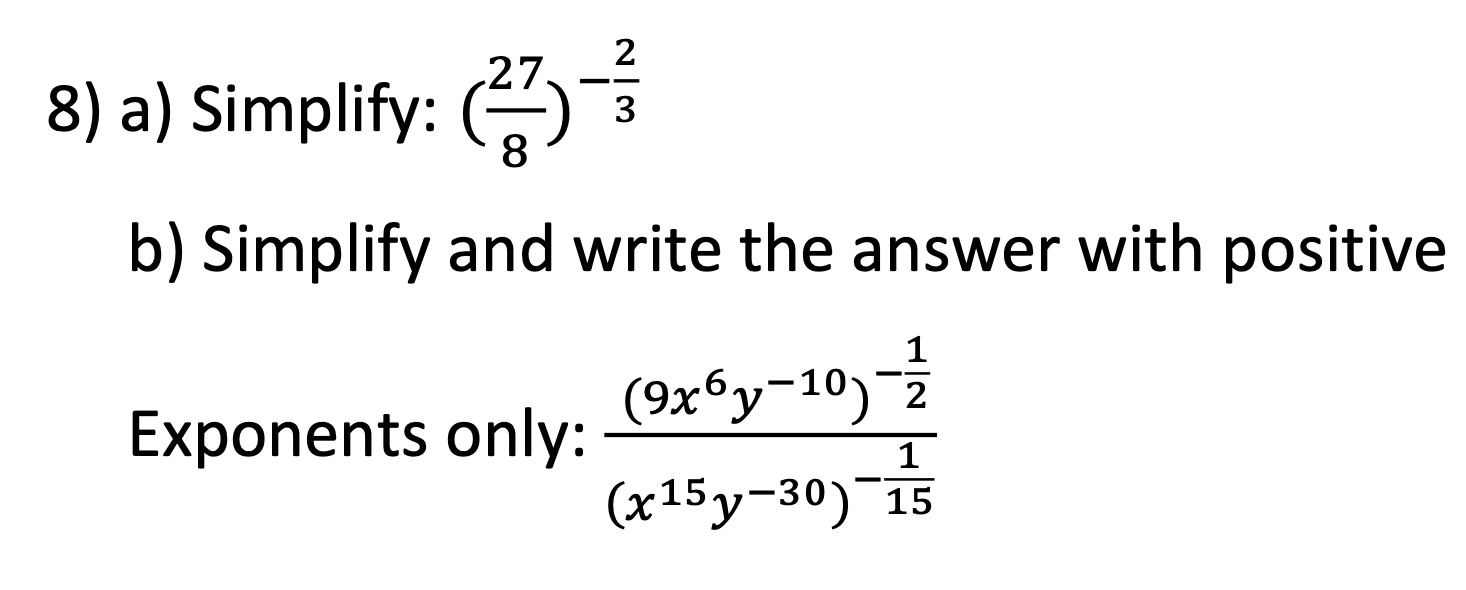 Solved 2 8) a) Simplify: (37) 3 b) Simplify and write the | Chegg.com