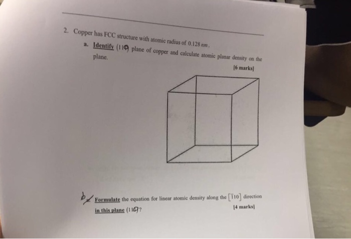 Solved 2. Copper has FCC structure with atomic radius of | Chegg.com