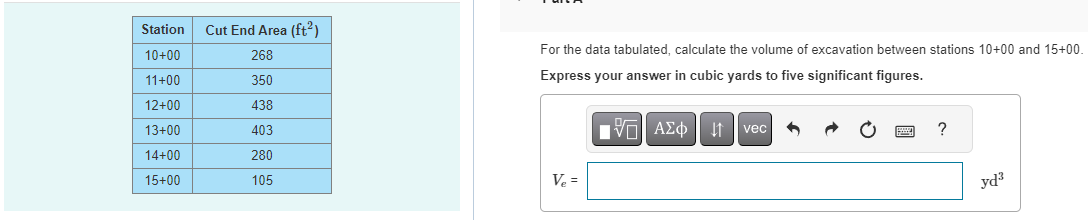 Solved For the data tabulated, calculate the volume of | Chegg.com