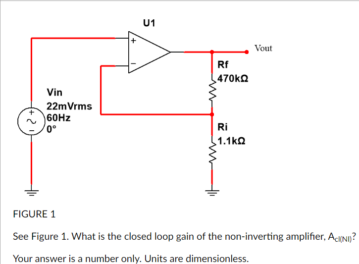 Solved See Figure 1. What is the closed loop gain of the | Chegg.com
