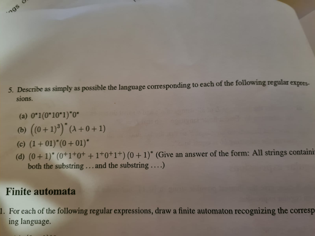 Solved By The Regular 4 Find A Regular Expression Chegg