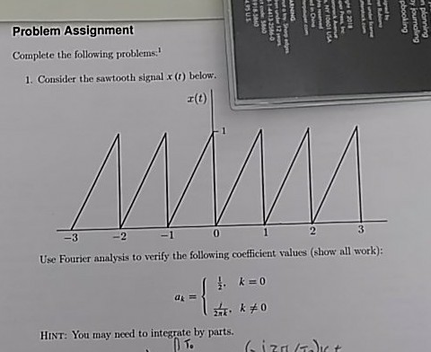 Solved Consider the sawtooth signal x (t). The problem asks | Chegg.com