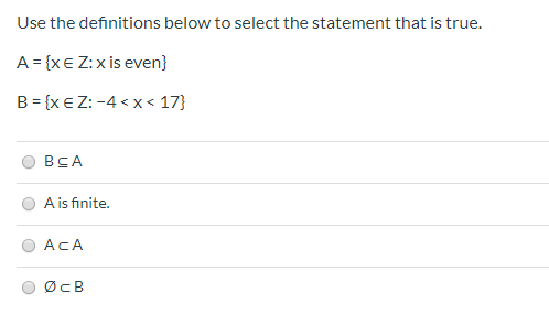 Solved Use the definitions below to select the statement | Chegg.com