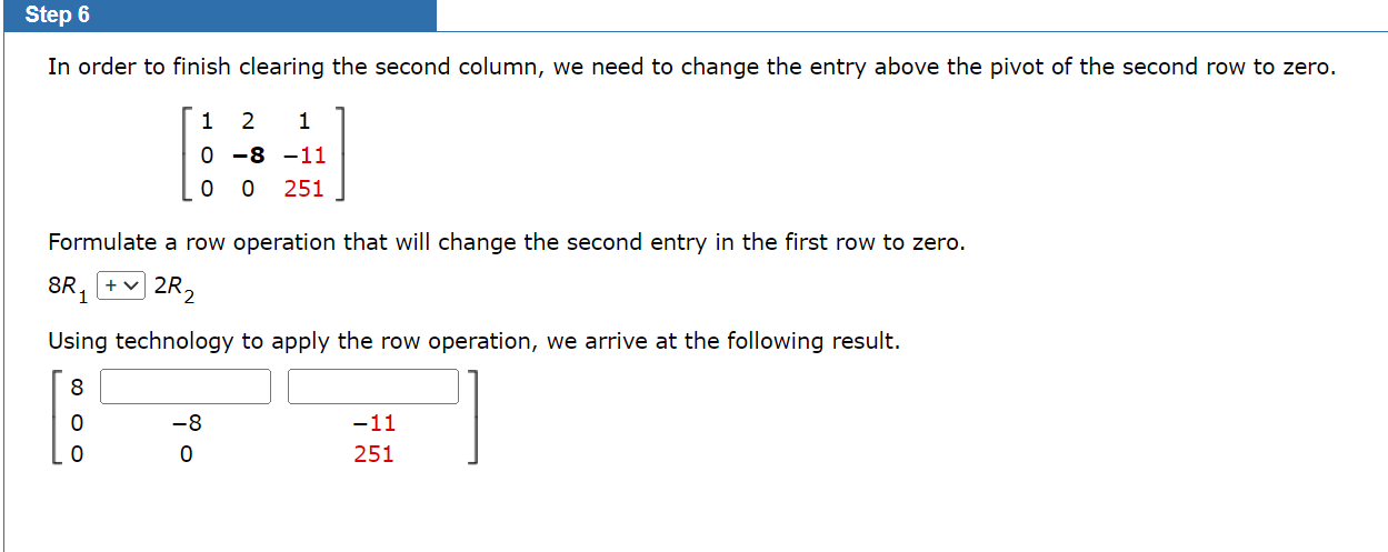 Solved Step 6In order to finish clearing the second column, | Chegg.com