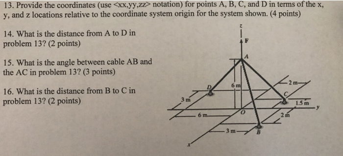 Solved 13. Provide the coordinates (use notation) for points | Chegg.com
