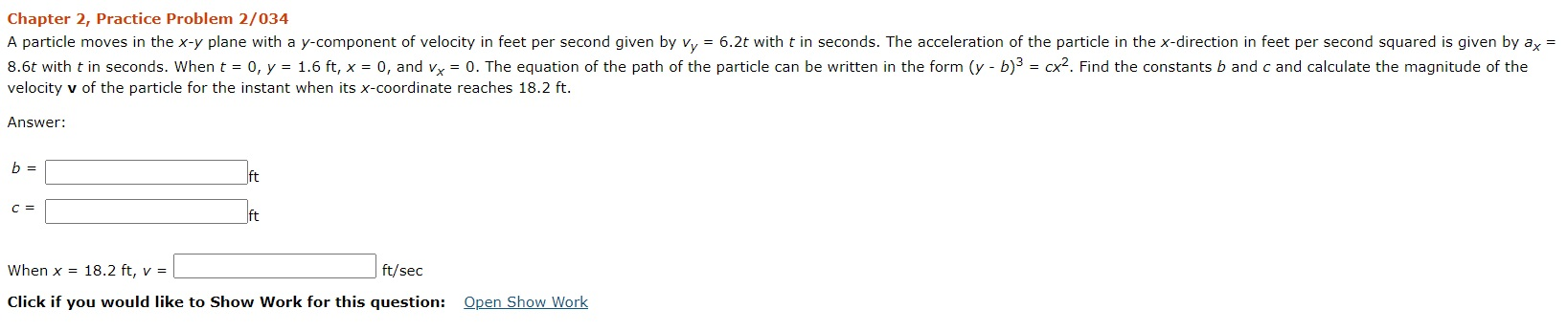 Solved Chapter 2, Practice Problem 2/034 A particle moves in | Chegg.com