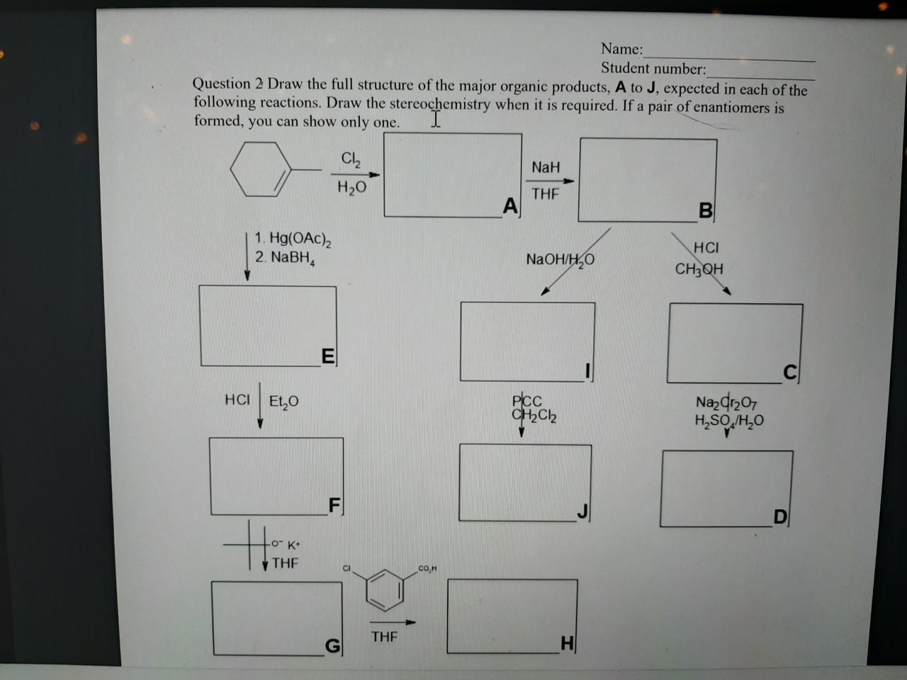 Solved Name: Student number: Question 2 Draw the full | Chegg.com