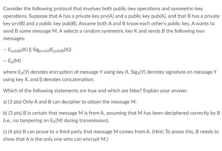 Solved Consider the following protocol that involves both | Chegg.com