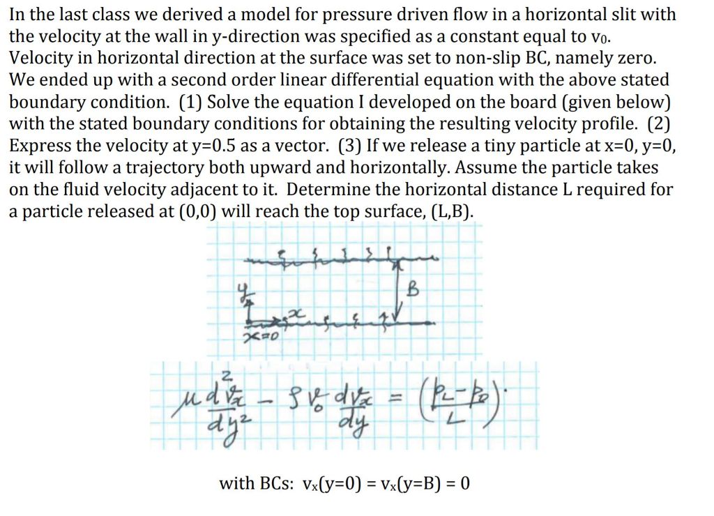In the last class we derived a model for pressure | Chegg.com