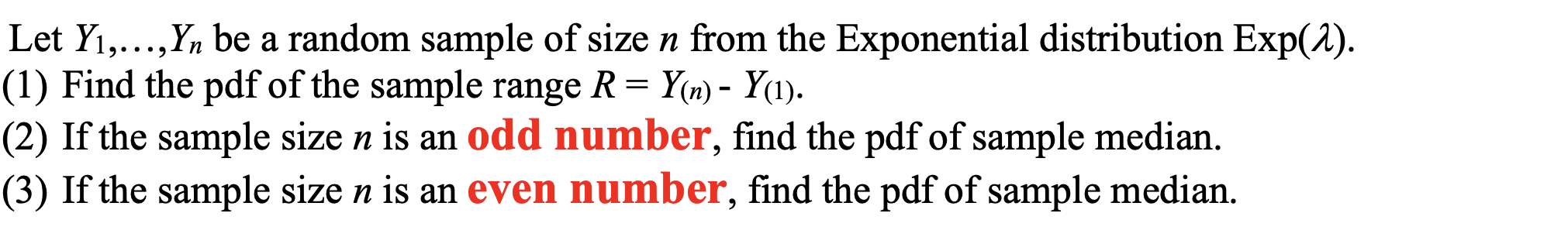 Solved Let Y1,dots,Yn ﻿be a random sample of size n ﻿from | Chegg.com