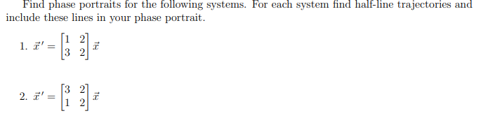 Solved Find phase portraits for the following systems. For | Chegg.com