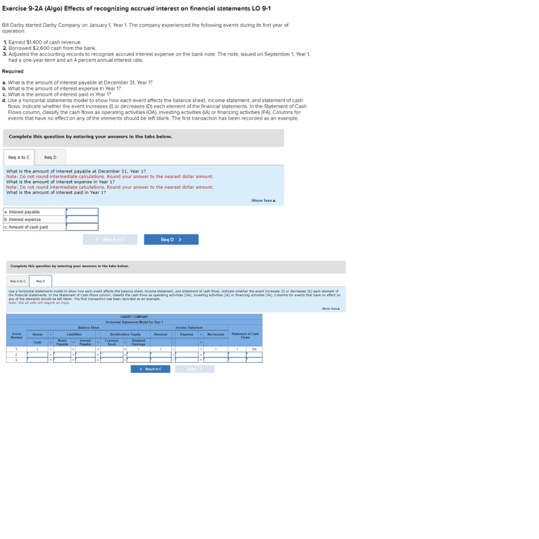 Solved Exercise 9-2A (Algo) ﻿Effects of recognizing accrued | Chegg.com