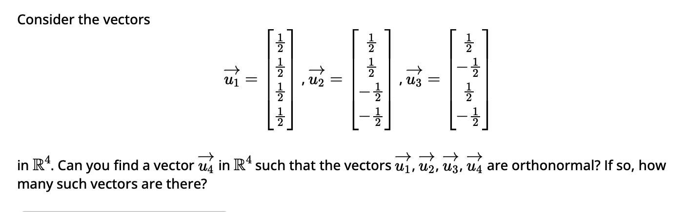 Solved Consider the vectors | Chegg.com