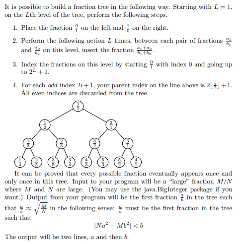 Solved It is possible to build a fraction tree in the | Chegg.com