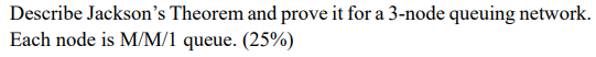 Solved Describe Jackson's Theorem and prove it for a 3-node | Chegg.com