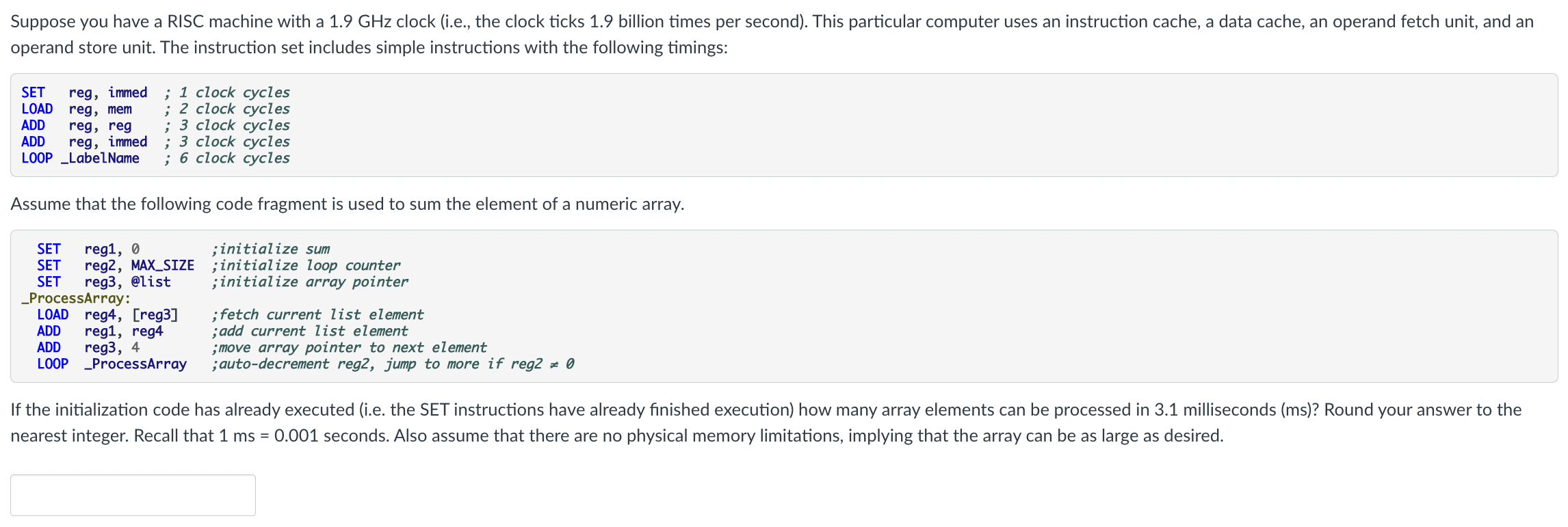 Solved Suppose you have a RISC machine with a 1.9 GHz clock | Chegg.com