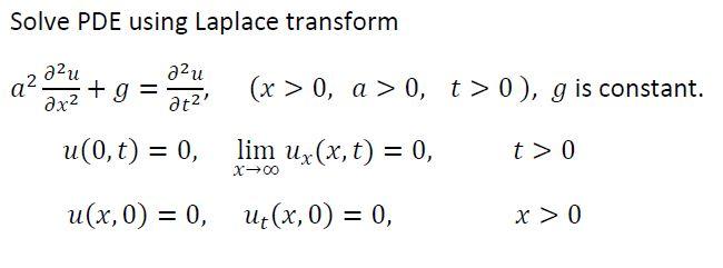 Solved Solve PDE using Laplace transform | Chegg.com