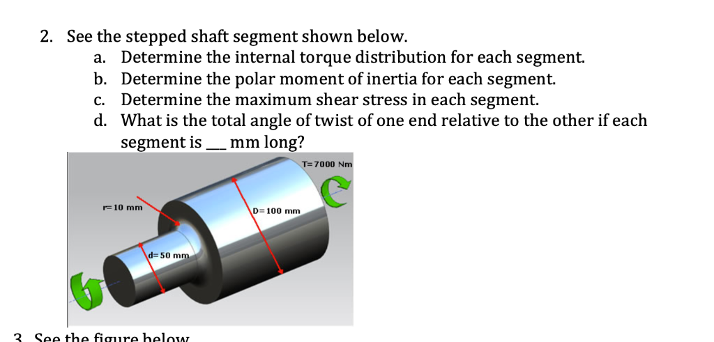 Solved See the stepped shaft segment shown below. 2. each | Chegg.com
