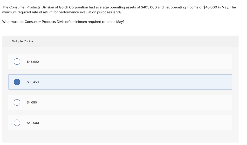 Solved The Consumer Products Division of Goich Corporation | Chegg.com