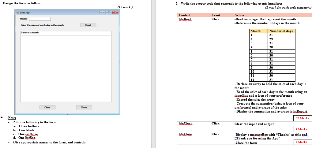 Solved Design the form as follow: 2. Write the proper code | Chegg.com