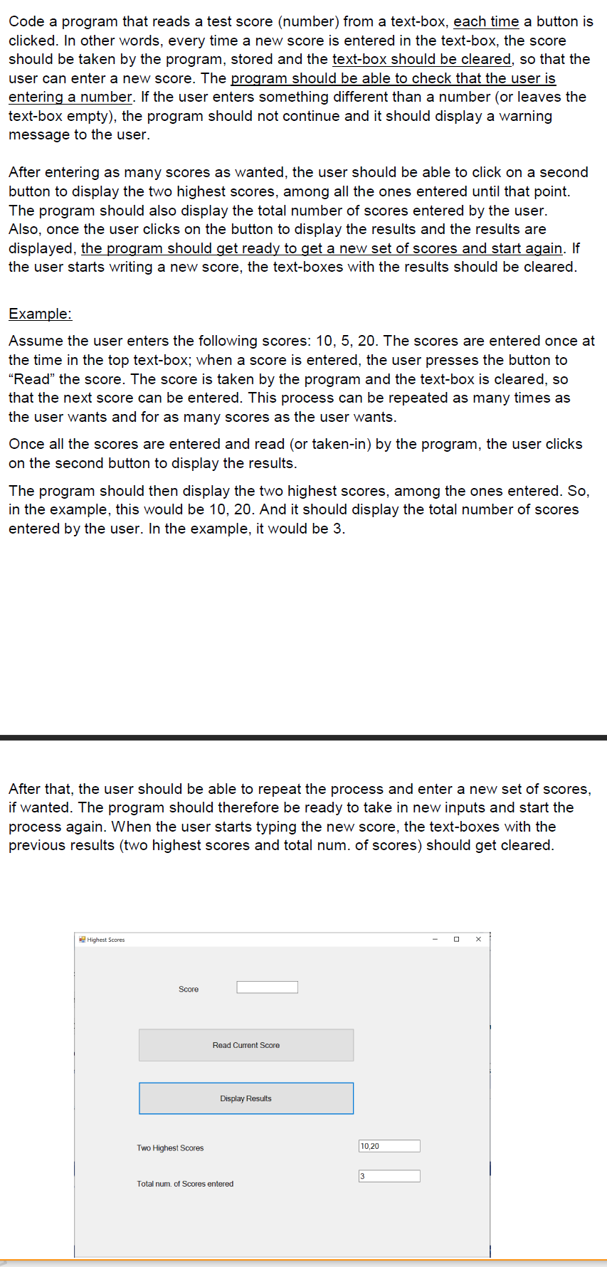 Code a program that reads a test score (number) from | Chegg.com
