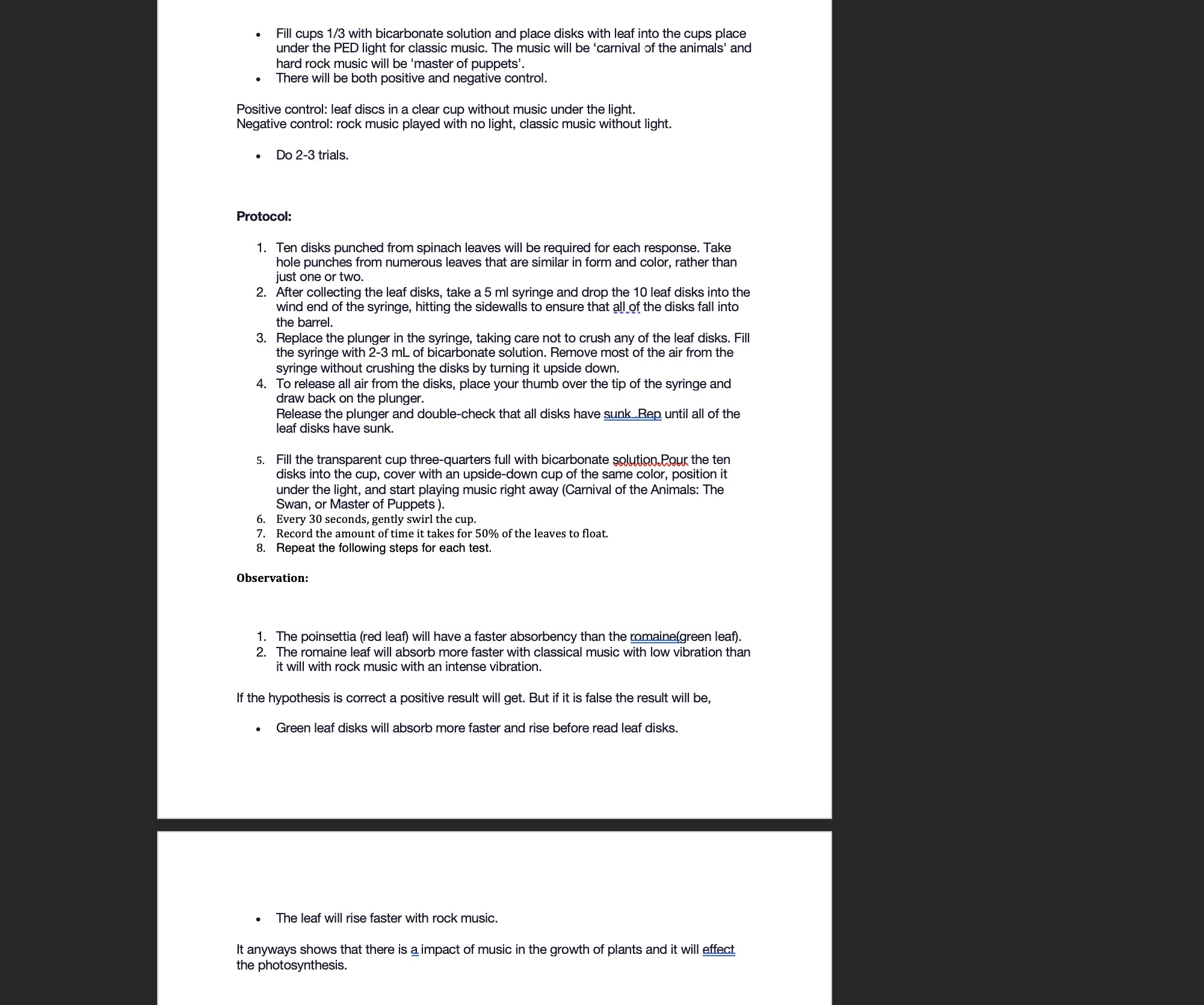 Solved Lab 9 Report - Final Project Protocol 10 points | Chegg.com